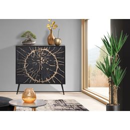 Kommode GUTMANN FACTORY, B:90cm H:90cm T:40cm, schwarz, Massivholz, Wohnzimmer, Sideboards