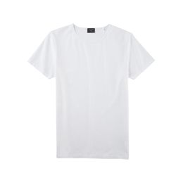 OLYMP Herren T-Shirt "Casual", weiß, Basic, Gr. XXXL, Single Jersey, Obermaterial: 95% Baumwolle, 5% Elasthan, Shirts, mit Rollkante am Ausschnitt