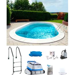 Ovalpool MY POOL BWT, B:360cm H:120cm L:737cm, beige, Schwimmbecken, "POWER, BxLxH: 360x737x120 cm", in 2 Folienfarben erh&auml;ltlich, inkl. Poolroboter