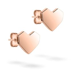 Damen Paar Ohrstecker "Schmuck Edelstahl Urban Heart Herz", Edelstahl, rosa, Liebeskind Berlin, Edelstahl, Ohrringe