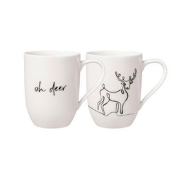Villeroy & Boch VILLEROY & BOCH Becher "Kaffeebecher XMAS Statement 280 ml 2er Set weiß", weiß, Trinkgefäße