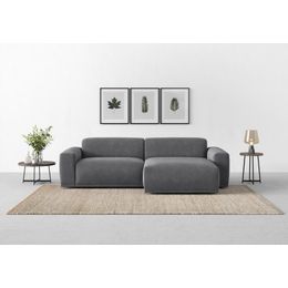 Ecksofa Trendmanufaktur, B:255cm H:72cm T:160cm, grau, 92% Polyester, 8% Nylon, Wohnzimmer, Sofas, "Braga, mit hochwertigem Kaltschaum, L-Form, in