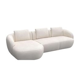 Wohnlandschaft FLEXLUX, B:276cm H:85cm T:146cm, beige, Sofas, "Torino, rund, L-Form, Sofa-Ecke mit Recamiere, Longchair-Sofa", Modernes, organisches