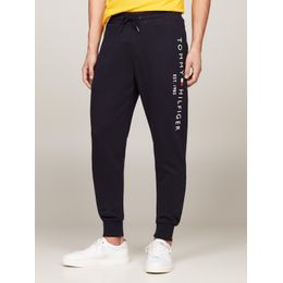 Tommy Hilfiger Herren Sweathose "BASIC BRANDED SWEATPANTS", blau, Gr. XXL, bestickt, unifarben, Web, Obermaterial: 100% Baumwolle, Hosen, mit gro&szlig;em