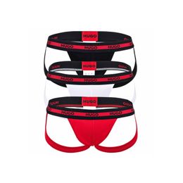 Hugo Herren String "Jockstrap JOCKSTRAP TRIPLET PLANET 3er Pack", Gr. XL, rot, Obermaterial: 95% Baumwolle CO. 5% Elasthan EL., Unterhosen