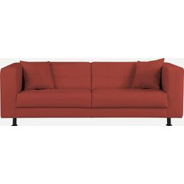 3-Sitzer Home Affaire, B:202cm H:68cm T:88cm, rot, Sofas, "Bengo", mit Steppung im Sitz- und R&uuml;ckenbereich, incl. Zierkissen