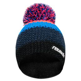 Reusch Damen Beanie "Enzo Beanie"schwarz, blau, mehrfarbig, 100% Polyacryl, Mützen, mit großem Bommel