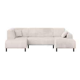 Wohnlandschaft Home Affaire, B:300cm H:81cm T:163cm, beige, 100% Polyester, Sofas, "ARROS U-Form mit Wellenunterfederung, Ma&szlig;e B/T/H: 300/163/81 cm",