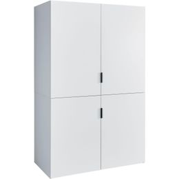 Pantryk&uuml;che, B:124cm H:200cm T:70cm, wei&szlig;, BASIC BY BALCULINA, Komplettk&uuml;chen-Sets, "Pantryk&uuml;che Heidelberg BxHxT 124x200x70 cm", Breite 124cm,