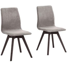 4-Fu&szlig;stuhl Andas, B:45cm H:91cm T:55cm, grau, Massivholz, Polyester, Sperrholz, St&uuml;hle, "Rania", mit Massivholzbeinen