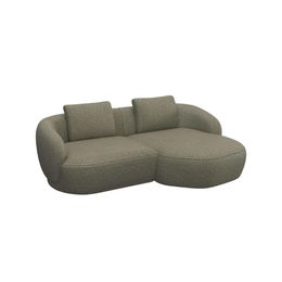 Wohnlandschaft FLEXLUX, B:217cm H:85cm T:146cm, gr&uuml;n, 62% Polyester, 17% Cotton, 14% Viscose, 7% Linen, Sofas, "Torino, rund, L-Form, Sofa-Ecke mit