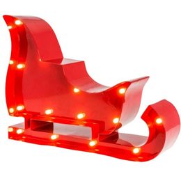 MARQUEE LIGHTS LED Dekolicht "Christmas Sled", 14, H: 17cm, 1 Stk., rot, Leuchten, Wandlampe, Tischlampe Weihnachtsschlitten 14 Leuchtmittel - 23x17