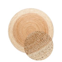 Teppich Hanse Home, H:9mm &Oslash;:160cm, beige, Jute, Wohnzimmer, Teppiche, "Looma Juteteppich", 100% Jutefaser, Natur, Wohnzimmer, Esszimmer, Flur, Boho,