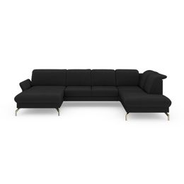 Sit & More Wohnlandschaft SIT & MORE, B:338cm H:84cm T:207cm, schwarz, Sofas, "Fashion U-Form", wahlweise mit Kopfteilverstellung, Vorziehsitz, motorisch,