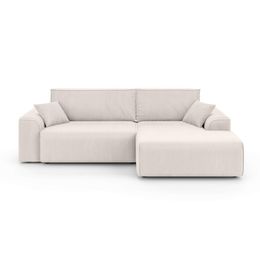 Ecksofa Home Affaire, B:266cm H:90cm T:164cm, beige, 100% Polyester, Wohnzimmer, Sofas, "Santenay mit Bettfunktion und Bettkasten, Ma&szlig;e: B/T/H