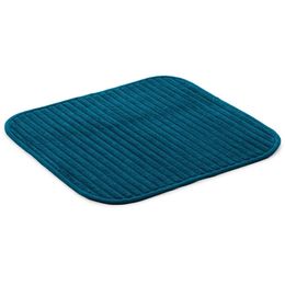 G&ouml;zze Badematte G&Ouml;ZZE, H:7mm, blau, Polyester, Badematten, "Berlin", Badteppich, Uni Farben, Cord Optik, waschbar
