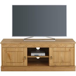 TV-Board Home Affaire, B:120cm H:45cm T:40cm, beige, Massivholz, Sideboards, "Indra", wahlweise in 2 Breiten, Fernsehtisch