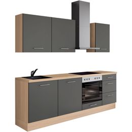 K&uuml;chenzeile IMPULS K&Uuml;CHEN, B:220cm H:220,6cm T:60cm, wei&szlig;, Komplettk&uuml;chen-Sets, ""Kopenhagen", Ausrichtung w&auml;hlbar, Schubk&auml;sten mit Soft-Close",