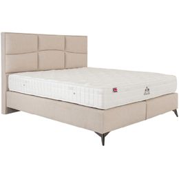 Boxspringbett Home Affaire, B:209cm L:212cm, beige, 100% PES, Komplettbetten, "Violette erh&auml;ltlich in den Breite 160, 180 & 200cm", inkl. Topper und