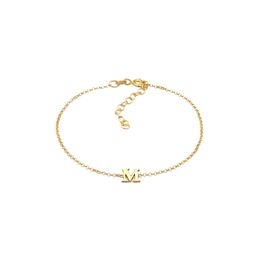 Elli Damen Armband "Buchstaben Initialen Anh&auml;nger M 925 Silber", 16cm, ohne Stein, Silber 925 (Sterlingsilber), gold, Silber 925 (Sterlingsilber),