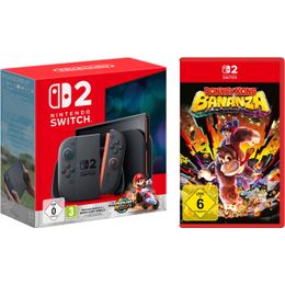 Konsolen-Set "Switch 2 + Mario Kart World + Donkey Kong Bananza", B:27,2cm H:16,6cm T:1,39cm, schwarz, NINTENDO SWITCH 2, Spielekonsolen