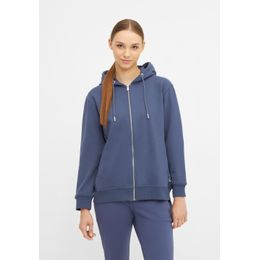 Bench. Damen Sweatjacke "643167", blau, Gr. 36, unifarben, Sweatware, Obermaterial: 60% Baumwolle, 40% Polyester, Sweatjacken