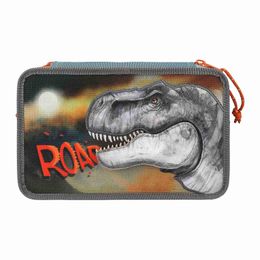 Depesche Kinder Buntstift "3-Fach Federtasche Roar Dino World 20 x 13 cm bunt", bunt, Kunststoff, Stifte
