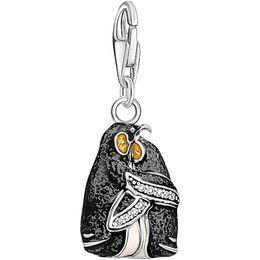 Thomas Sabo Damen Charm-Einhänger "Pinguine", braun, Silber 925 (Sterlingsilber), Charms, mit Zirkonia (synth.)