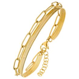 Jobo Damen Armband, 20cm, Edelstahl, gold, Edelstahl, Armb&auml;nder, aus Edelstahl goldfarben beschichtet 20 cm