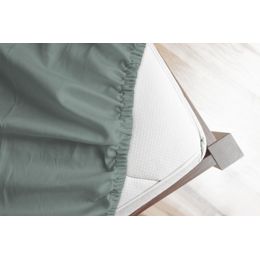 Spannbettlaken Good Morning, B:180cm L:220cm, gr&uuml;n, Flanell, Obermaterial: 100% Baumwolle, Bettlaken, "Flanell", Baumwolle, Flanell, Biber,