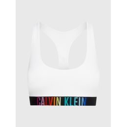 Damen Bralette "UNLINED BRALETTE", Calvin Klein Underwear, Gr. S, weiß, Jersey, Obermaterial: 53% Baumwolle, 35% Modal, 12% Elasthan, kontrastfarbene