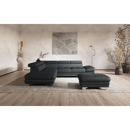 Ecksofa COTTA, B:277cm H:91cm T:104cm, grau, Softlux-Kunstleder;Luxus-Kunstleder, Wohnzimmer, Sofas, "Enterprise L-Form", mit Arm- &