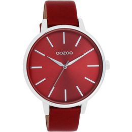 Oozoo Damen Quarzuhr, rot, Armbanduhren, Armbanduhr, Damenuhr, Herrenuhr, Lederarmband