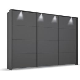 Schwebet&uuml;renschrank Rauch, B:278cm H:214cm T:68cm, grau, Holzwerkstoff, Schr&auml;nke, "Kleiderschrank Schrank Garderobe OTELI inkl. 3 Innenschubladen",