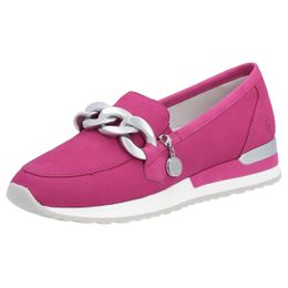 Remonte Damen Slipper "ELLE-Collection", Gr. 38, pink, Veloursleder, Schuhe, Loafer, Schlupfschuh mit trendiger Zierkette