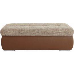 Hocker DOMO collection, B:136cm H:43cm T:64cm, braun, Microfaser PRIMABELLE (100% Polyester) / Struktur (90% Polyester, 10% Polyacryl);Kunstleder
