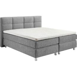 Boxspringbett, B:215cm L:210cm, grau, Westfalia Schlafkomfort, Bezug: 100% Polyester;Polsterung: 100% Polyester, Komplettbetten, wahlweise mit