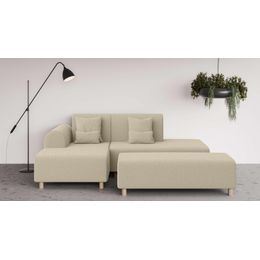 Ecksofa OTTO HOME, B:258cm H:85cm T:168cm, grau, 100% Polyester, Wohnzimmer, Sofas, "Suyala", L-Form mit Hocker
