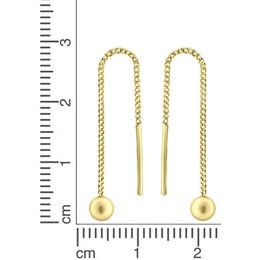 Firetti Damen Paar Ohrh&auml;nger "Schmuck Geschenk Gold 333 Ohrschmuck Durchzieher Kugel", Gelbgold 333, gold, Gelbgold 333, Ohrringe
