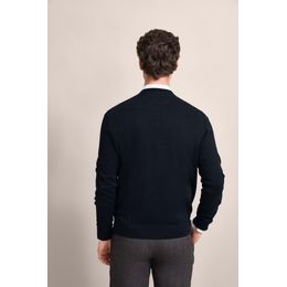 Bugatti Herren V-Ausschnitt-Pullover, blau, Gr. S, unifarben, Sweatware, 95% Baumwolle, 5% Kaschmir, Pullover, mit V-Ausschnitt