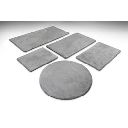 Badematte, H:25mm, grau, WECON HOME BASICS, Polyester, Badematten, "Emil", waschbar, rutschfest, strapazierf&auml;hig, pflegeleicht und super weich