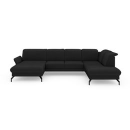 Sit & More Wohnlandschaft SIT & MORE, B:338cm H:84cm T:207cm, schwarz, Sofas, "Fashion U-Form", wahlweise mit Kopfteilverstellung, Vorziehsitz, motorisch,