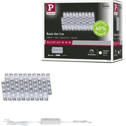 Paulmann LED-Streifen "MaxLED 500 LED Strip Neutralwei&szlig; Basisset", Dioden 192 Stk., Gesamtl&auml;nge 3m, silber, K&uuml;che, Lichterketten