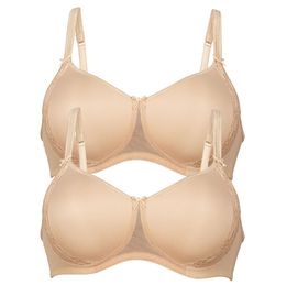 Anita Damen Schalen-BH "2er Pack Schalen BH Lace Rose", Gr. 75desert desert, Obermaterial: 50% Polyamid PA. 30% Polyester PES. 20% Elasthan EL., BHs
