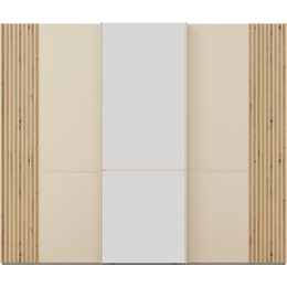 Schwebet&uuml;renschrank Musterring, B:278,9cm H:236cm T:67cm, beige, Hartfaserplatte, Holzwerkstoff, Kristallglas, Schr&auml;nke, "Isabelle", T&uuml;ren mit