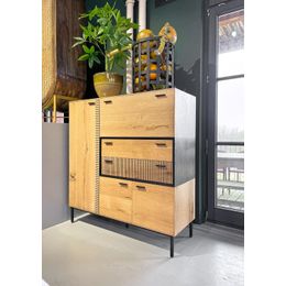 Highboard GUTMANN FACTORY, B:115cm H:120cm T:43cm, braun, MDF, Wohnzimmer, Sideboards