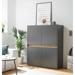 Highboard Inosign, B:100cm H:120cm T:40cm, grau, FSC-zertifizierter Holzwerkstoff, Wohnzimmer, Sideboards, "City/Giron, moderner Schrank, Kommode,