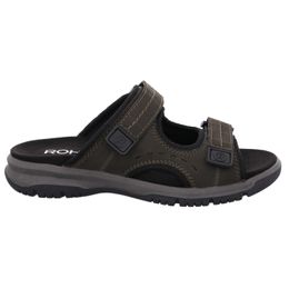 Rohde Herren Pantolette "PALERMO", Gr. 41, gr&uuml;n, Nubukleder, Schuhe, Sommerschuh, Urlaubschuh, Strandschuh mit Klettriemchen