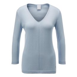 Madeleine Mode MADELEINE Damen Longpullover "Pullover Baumwollpullover"bleu, Gr. 36, Obermaterial: 100% Baumwolle CO., Pullover