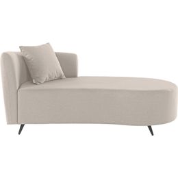 Recamiere Home Affaire, B:182cm H:82cm T:90cm, beige, 100% Polyester, Sofas, "Hulby", wahlweise mit und ohne Hocker und Armlehne links oder rechts